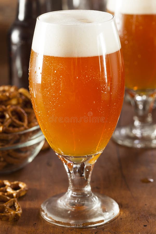 Refreshing Belgian Amber Ale Beer Stock Photo - Image of froth, booze ...