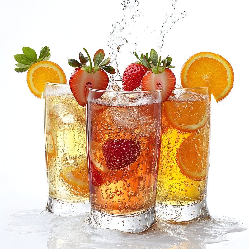 Refreshing Summer Drinks stock photo. Image of splash - 385810524