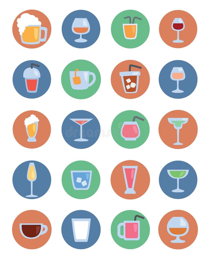 Refreshing beverages, icon stock vector. Illustration of design - 260372246