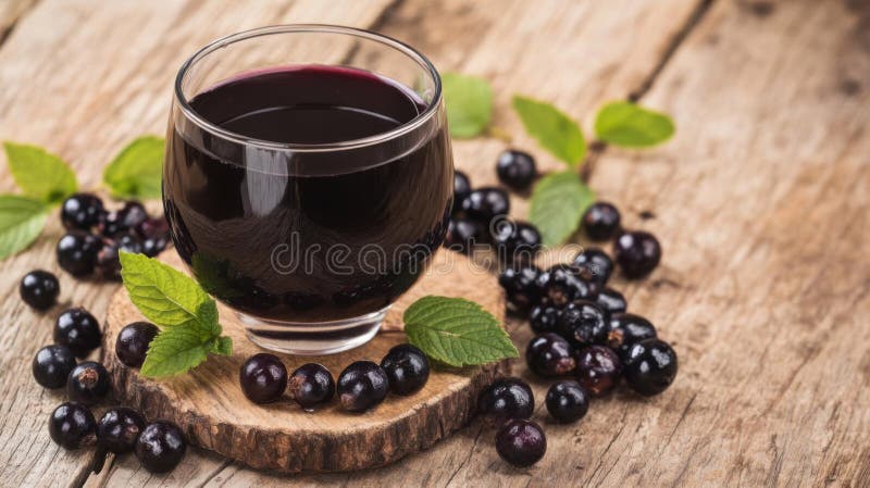 Refreshing Blackcurrant Juice, Homemade Recipe Stock Illustration ...