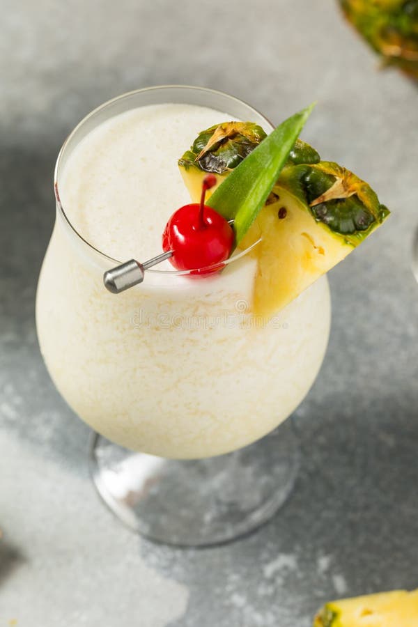 Refreshing Blended PIna Colada Cocktail with Rum Stock Image - Image of ...