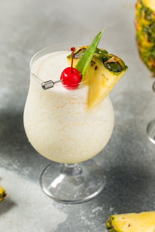 Refreshing Blended PIna Colada Cocktail with Rum Stock Image - Image of ...