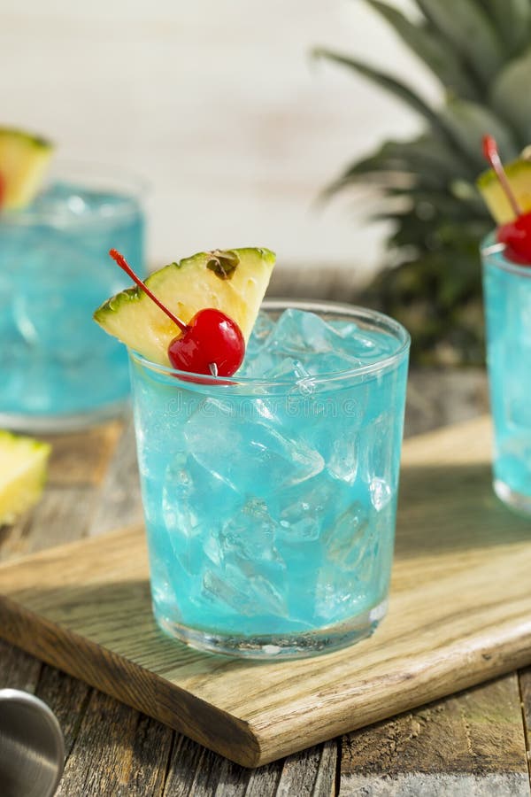 Refreshing Blue Hawaii Cocktail Punch Stock Photo - Image of club ...