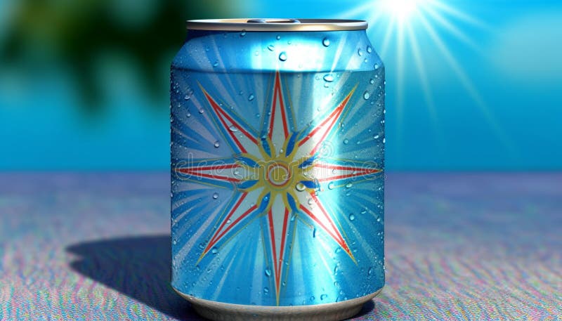 Refreshing Blue Liquid in a Bottle, Perfect for Summer Thirst Generated ...