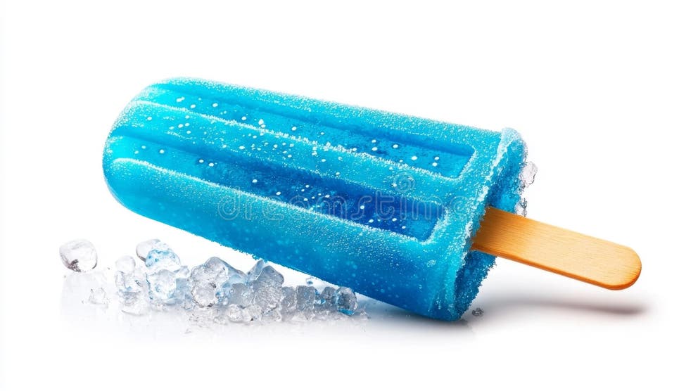 Refreshing Blue Raspberry Ice Pop on Ice Stock Illustration ...