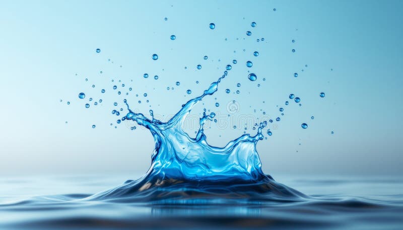 Refreshing Blue Water Splash Captured Mid-air Stock Illustration ...
