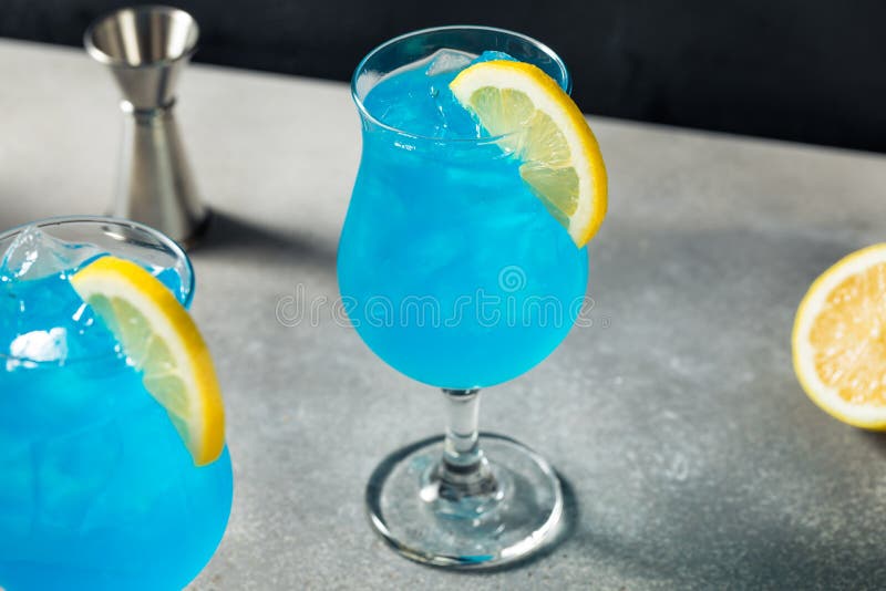 Refreshing Boozy Blue Hawaii Cocktail Stock Image - Image of ...