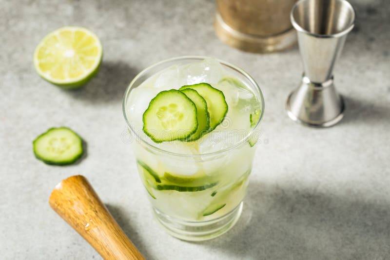 Refreshing Boozy Gordons Cup Cocktail Stock Photo - Image of beverage ...