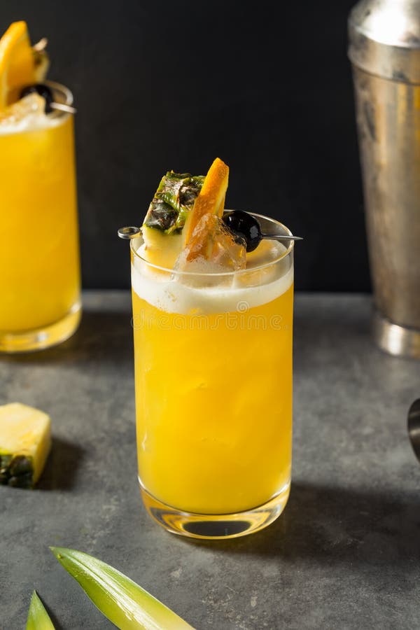 Refreshing Boozy Yellow Bird Cocktail Stock Image - Image of liquid ...
