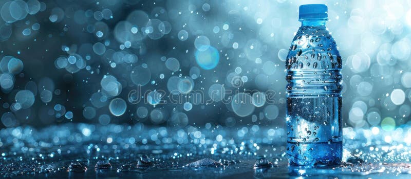 Refreshing Bottle of Water on Table Stock Image - Image of room, water ...