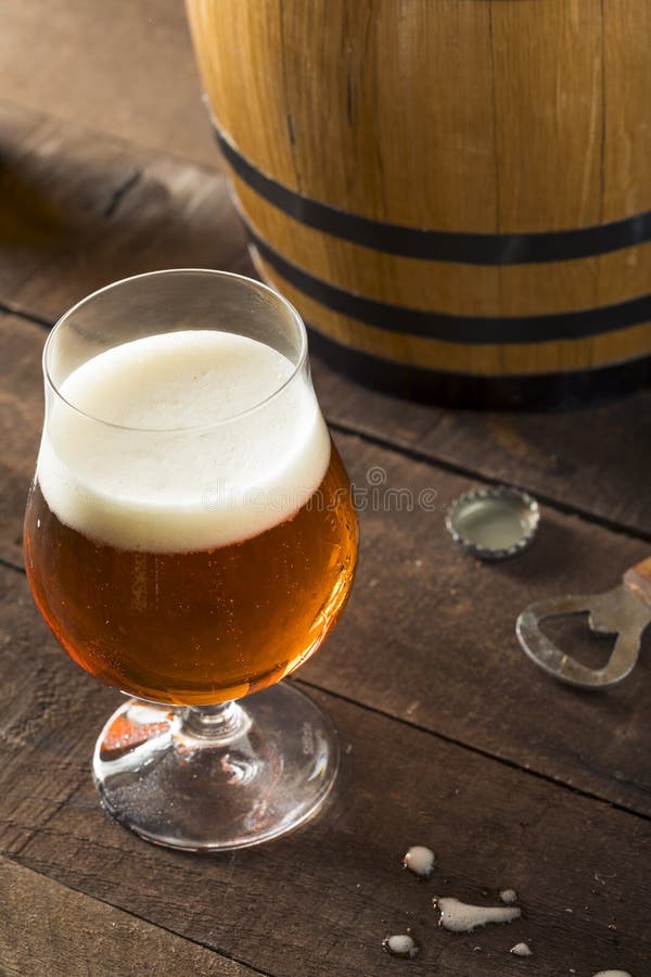 Refreshing Bourbon Barrel Aged Beer Stock Image - Image of liqueur ...
