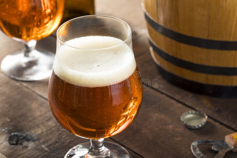 Refreshing Bourbon Barrel Aged Beer Stock Photo - Image of orange ...