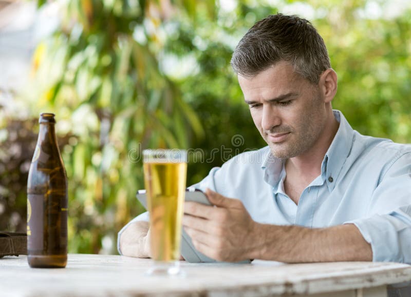 Refreshing break stock image. Image of serene, beer, glass - 80214145