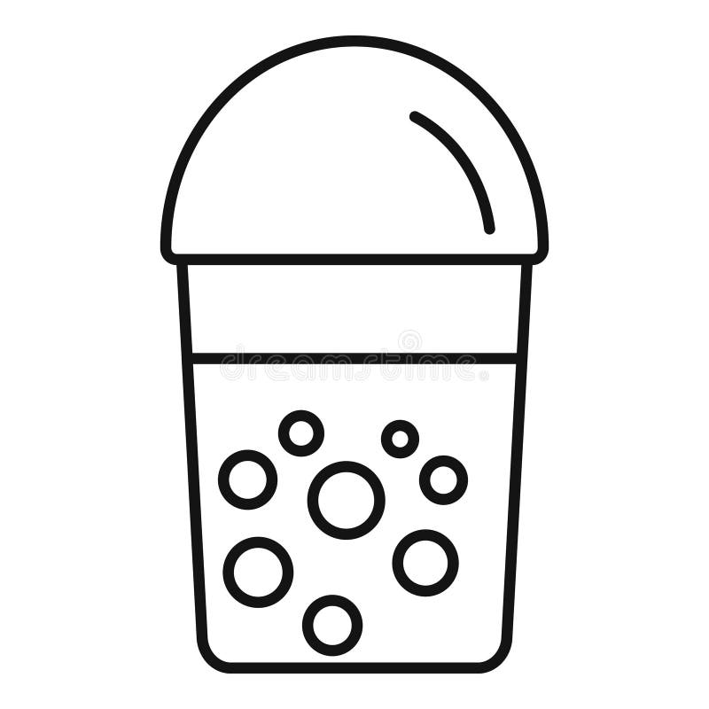 Bubble Tea Cup with Tapioca Pearls, Refreshing Beverage Icon Stock ...