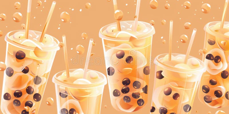 Refreshing Bubble Tea Delight. Vibrant and Detailed Bubble Tea ...
