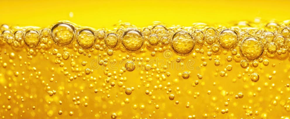 The Refreshing Bubbles of a Vibrant Yellow Carbonated Beverage. AI ...
