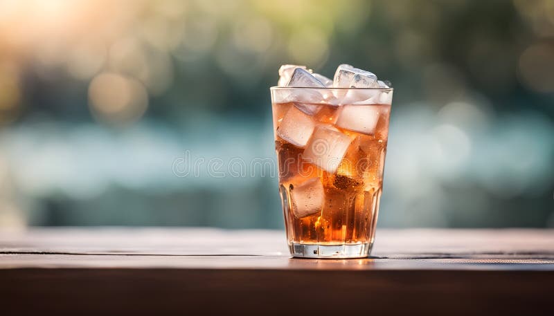 Refreshing Bubbly Soda Pop with Ice Cubes Stock Illustration ...