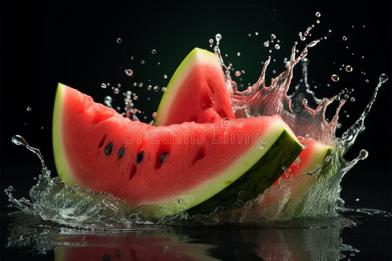 Refreshing Burst Watermelon Adorned with an Invigorating Splash of ...