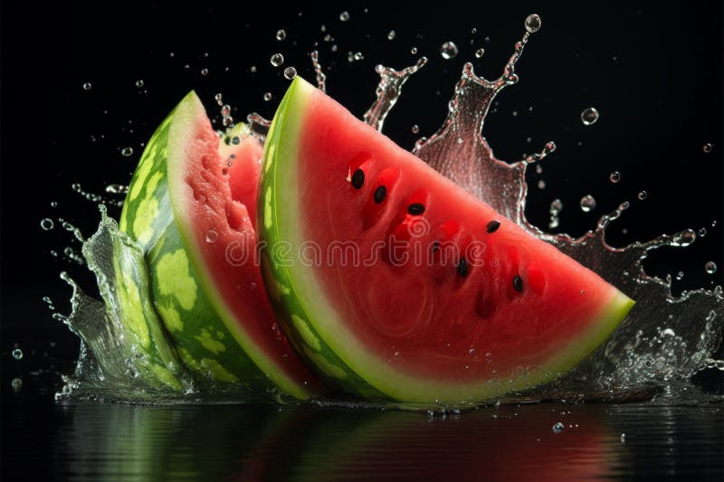 Refreshing Burst Watermelon Adorned with an Invigorating Splash of ...