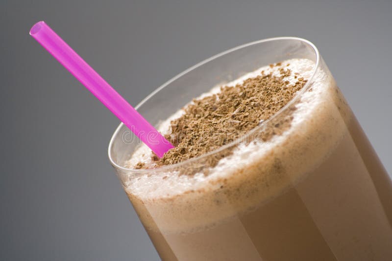 Refreshing Chocolate Shake with Chocolate Birutes Stock Photo - Image ...