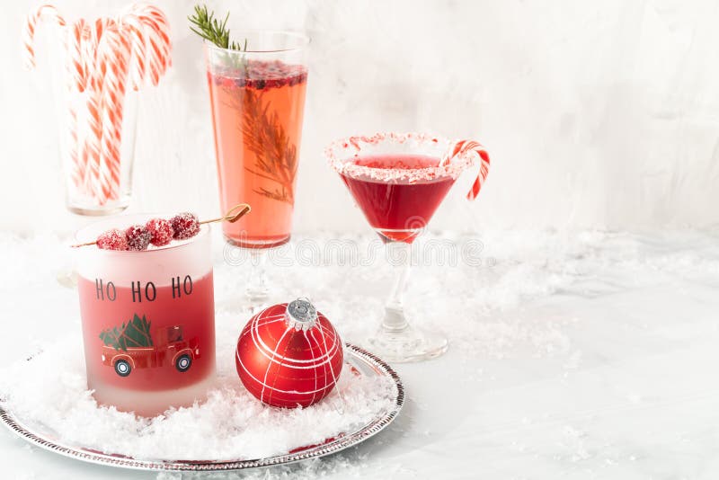 Refreshing Christmas Cocktails Against a Bright Background Ready for ...