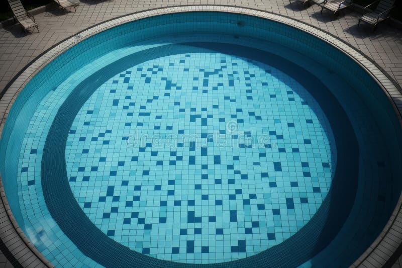Refreshing Circle Pool Top View. Generate Ai Stock Photo - Image of ...