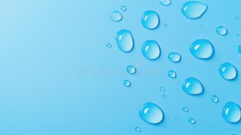 Refreshing Closeup of Water Droplets on a Light Blue Surface, Ideal for ...