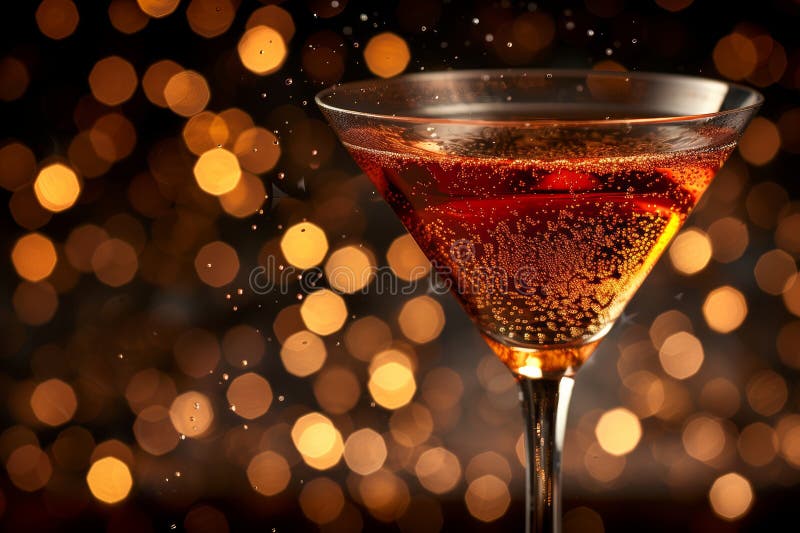 Refreshing Cocktail in a Condensation Covered Glass Surrounded by ...