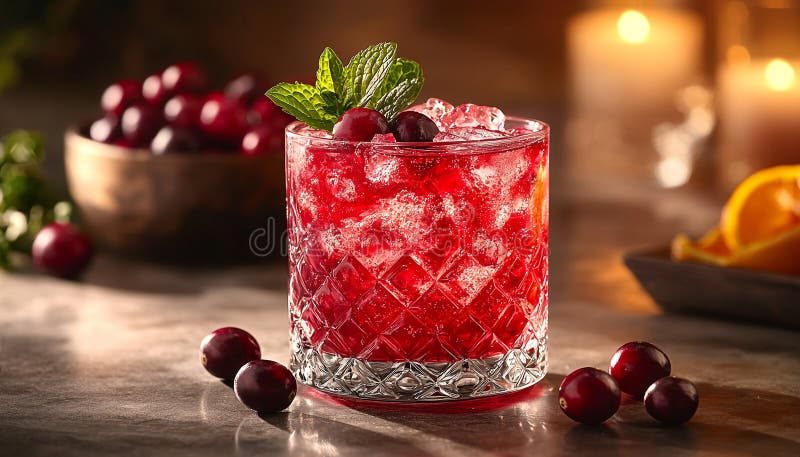 Refreshing Cocktail with Fresh Berries on Rustic Wood Table Generated ...