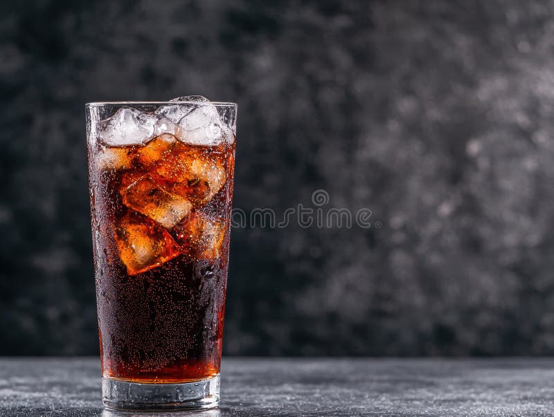 Refreshing Cola Drink with Ice Cubes Stock Illustration - Illustration ...