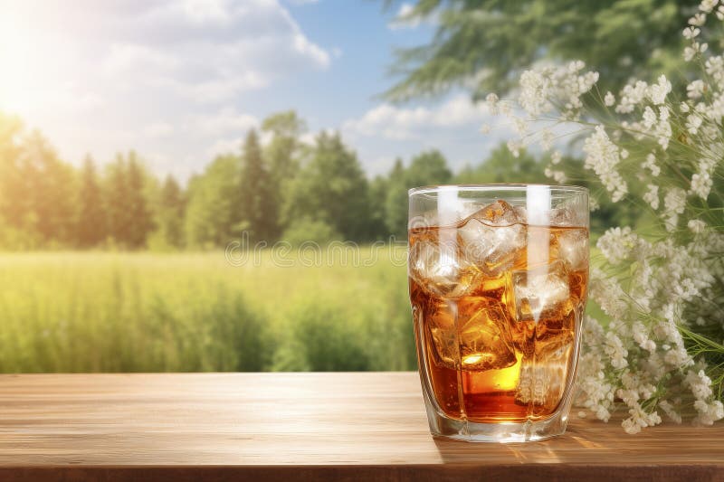 Refreshing Cola with Ice stock illustration. Illustration of bubbles ...