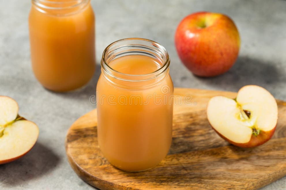 Refreshing Cold Apple Cider Juice Stock Photo - Image of juicy, cider ...