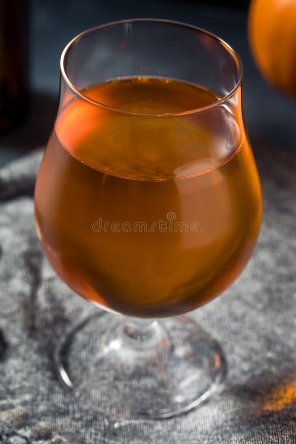 Refreshing Cold Autumn Pumpkin Spice Hard Cider Stock Image - Image of ...