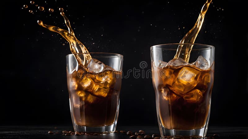 Iced Coffee Splash stock illustration. Illustration of swirl - 386054498