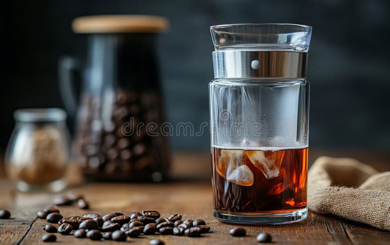 Refreshing Cold Brew Coffee with Ice Cubes in a Stylish Glass ...
