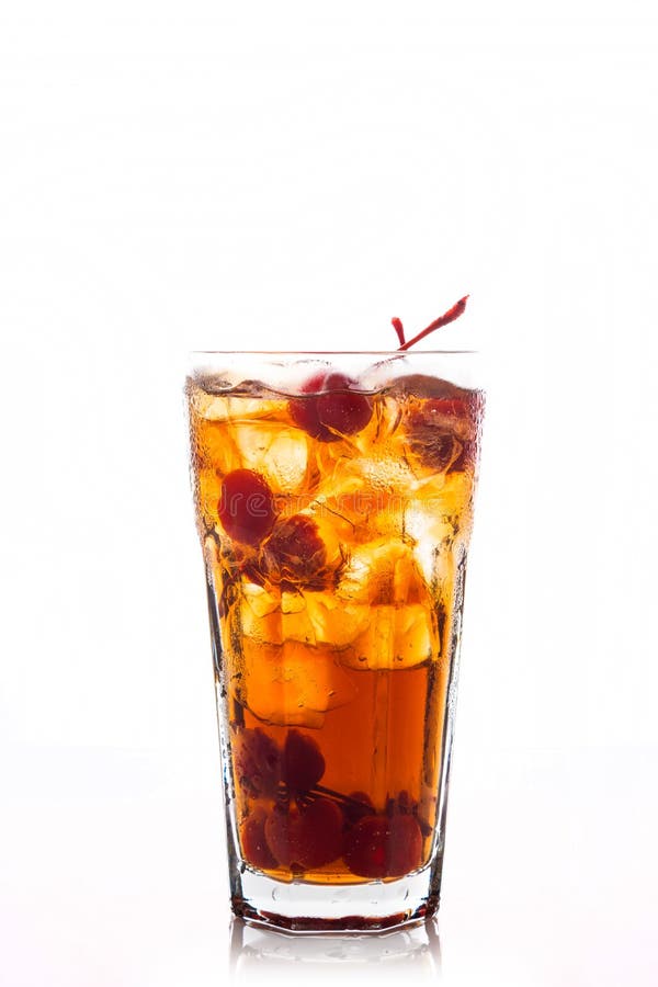 Refreshing Cold Cherry Cola Stock Photo - Image of bubble, glass: 73961066