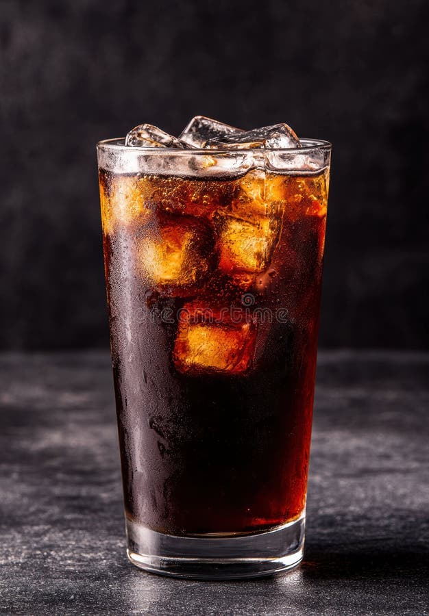 Refreshing Cold Cola Drink with Ice Cubes Stock Illustration ...