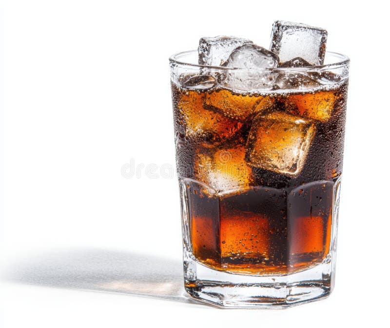 Refreshing Cold Cola Drink with Ice Cubes Stock Illustration ...