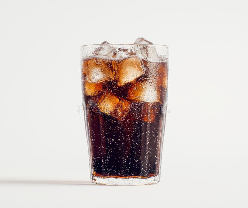 Refreshing Cold Cola Drink with Ice Cubes Stock Illustration ...