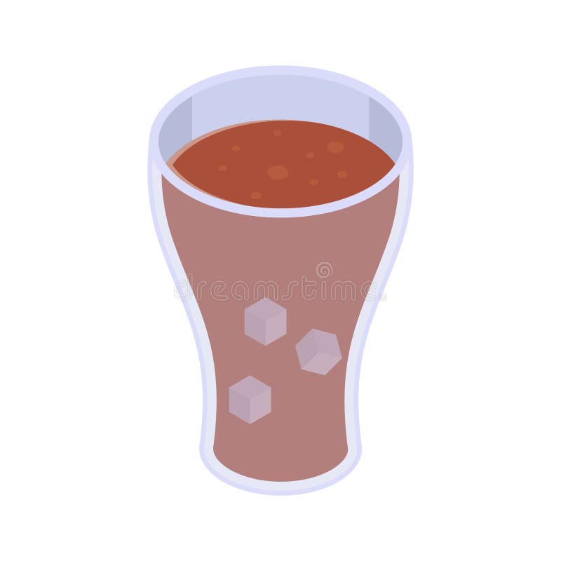 Refreshing Cold Drink with a Straw Isometric Vector Stock Vector ...