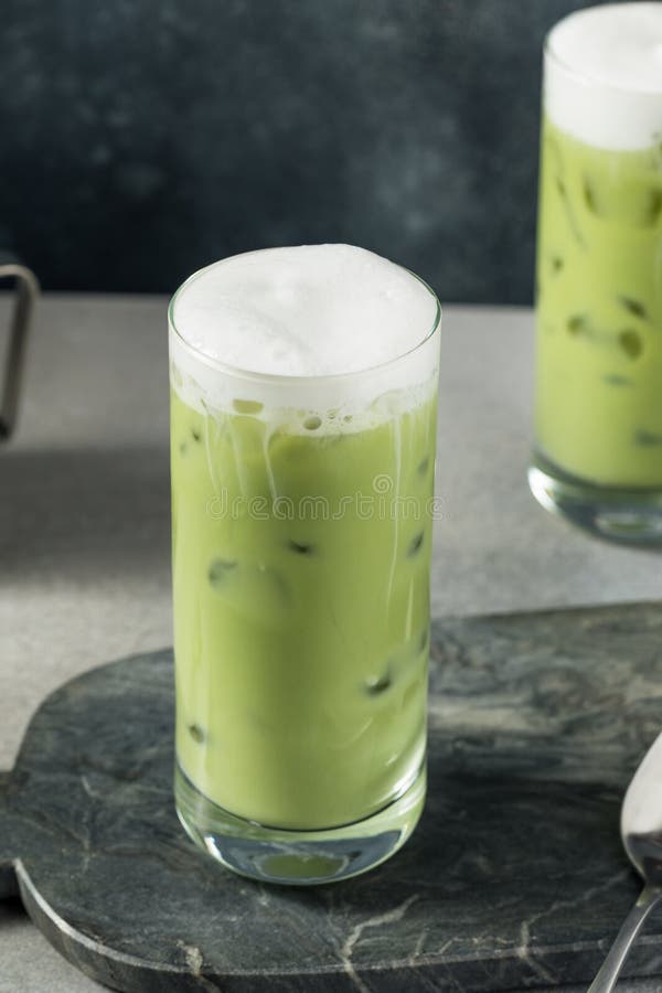 Refreshing Cold Foam Iced Matcha Latte Stock Photo - Image of brew ...