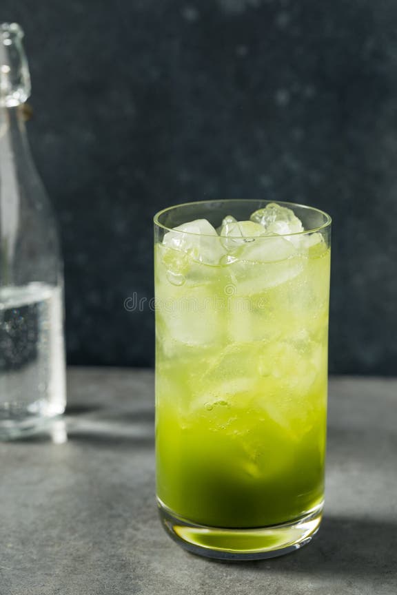 Refreshing Cold Matcha Soda Cocktail Stock Image - Image of iced ...