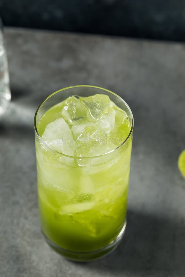 Refreshing Cold Matcha Soda Cocktail Stock Image - Image of beverage ...