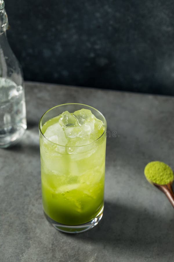 Refreshing Cold Matcha Soda Cocktail Stock Image - Image of tasty, iced ...