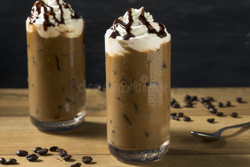 Refreshing Cold Mocha Iced Coffee Stock Image - Image of foam, espresso ...