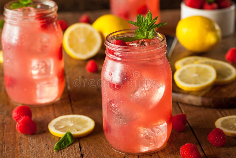 Refreshing Cold Raspberry Lemonade Stock Image - Image of color, juicy ...