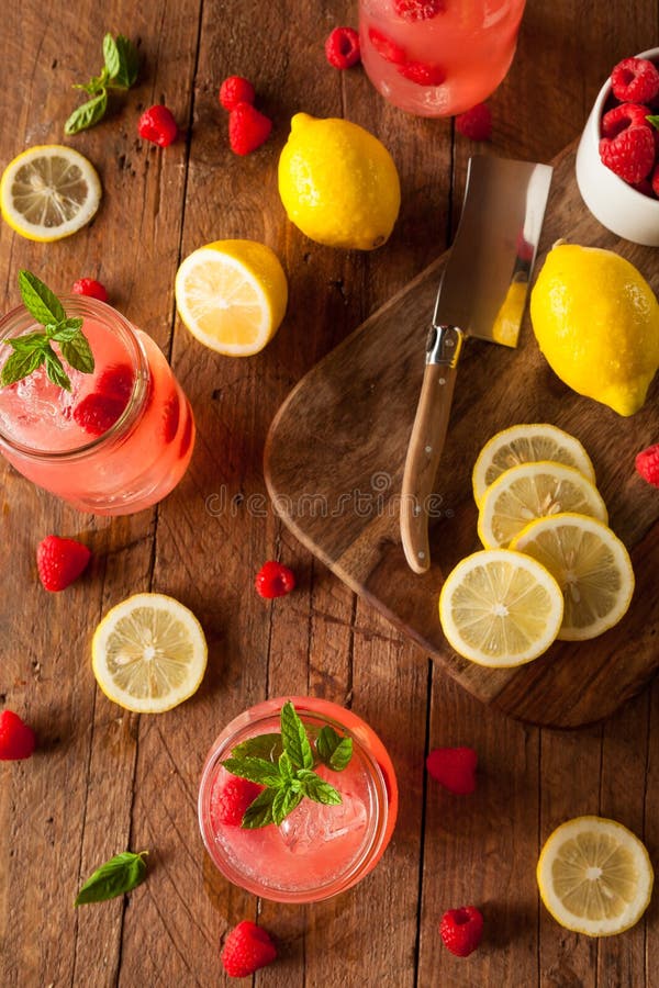 Refreshing Cold Raspberry Lemonade Stock Image - Image of lemonade ...