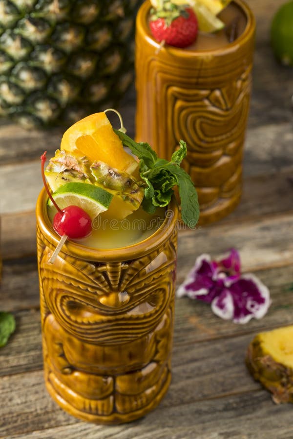 Refreshing Cold Tiki Drink Cocktails Stock Image - Image of martini ...