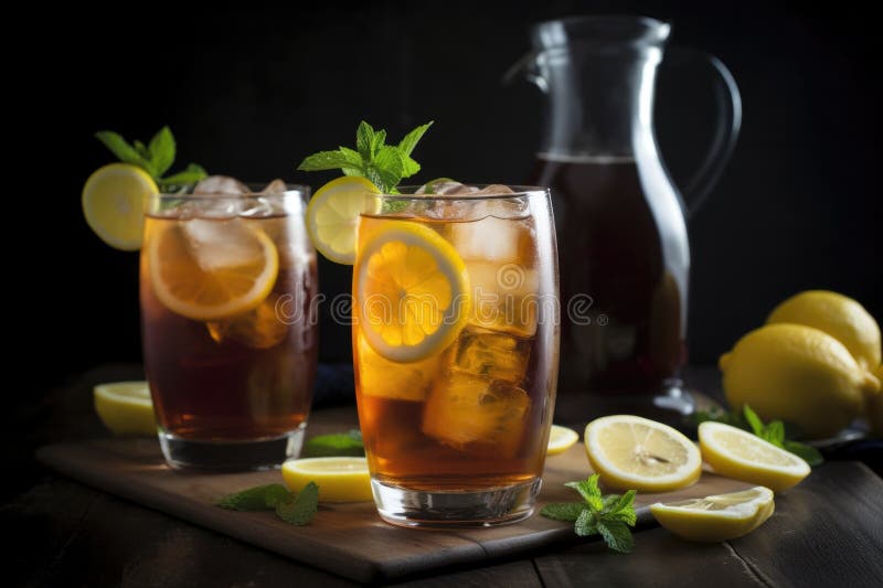 Refreshing Combination of Iced Tea and Lemonade Stock Illustration ...