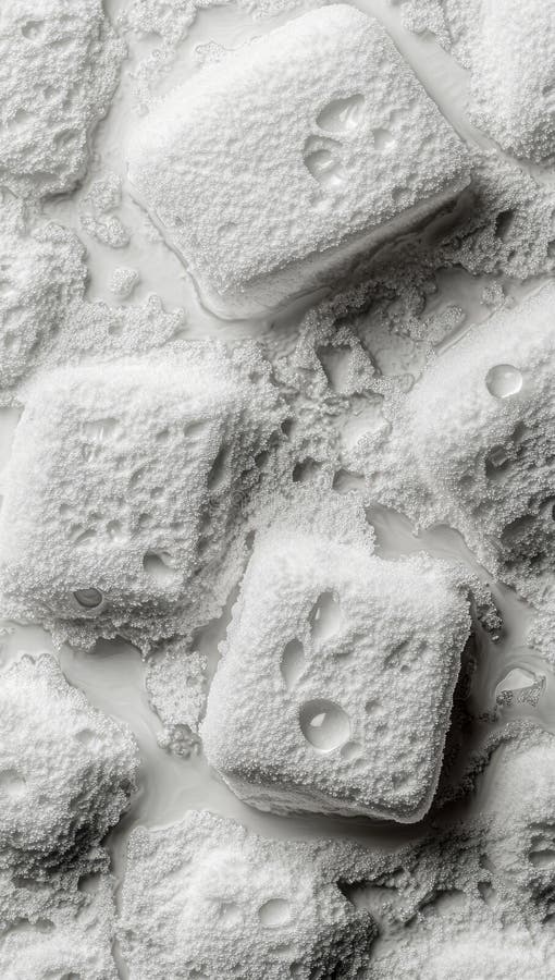 Refreshing Cool Blue Ice Cubes Isolated on a Clean White Background ...